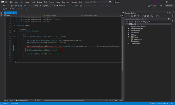 Build Blazor WebAssembly With Ant Design